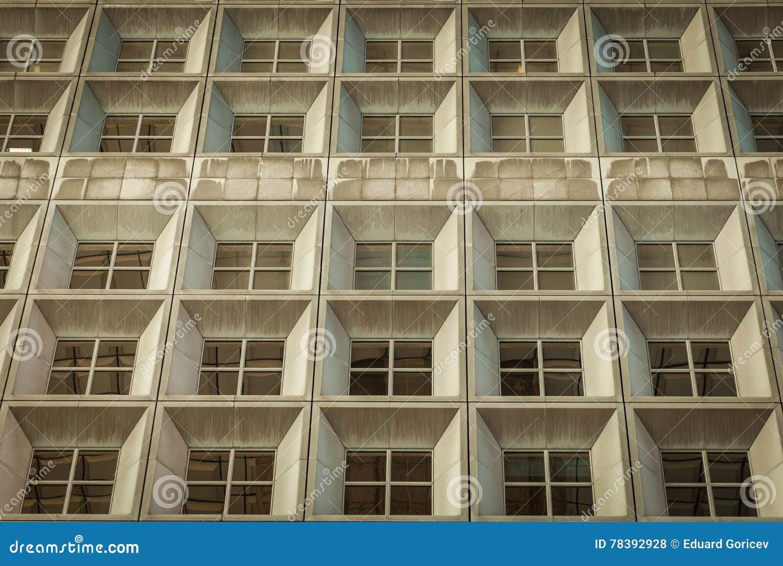 Windows by Modern Concrete Building Stock Photo - Image of colored ...