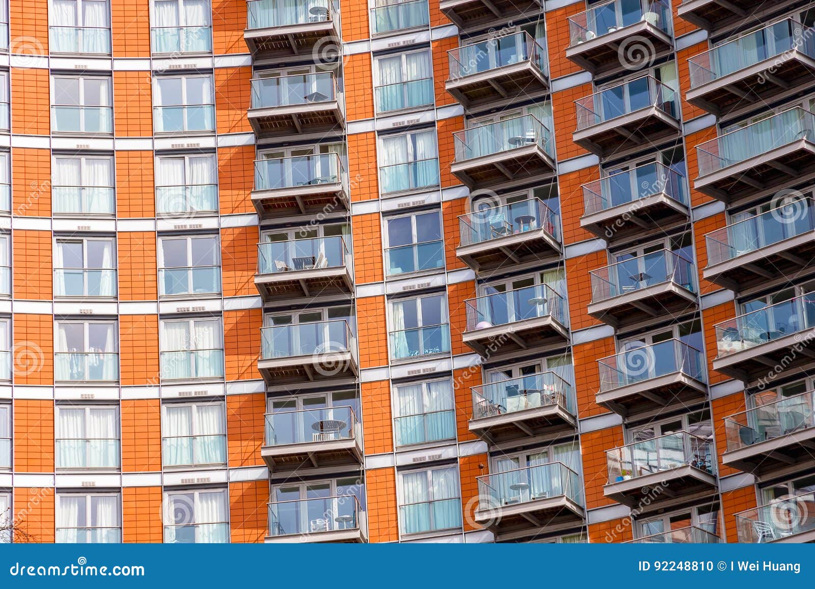 Windows of modern flats stock photo. Image of development - 92248810