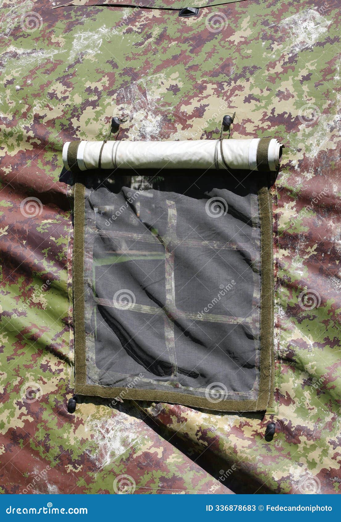 Windows of the Modern Military Tent during the Exercise Stock Image ...