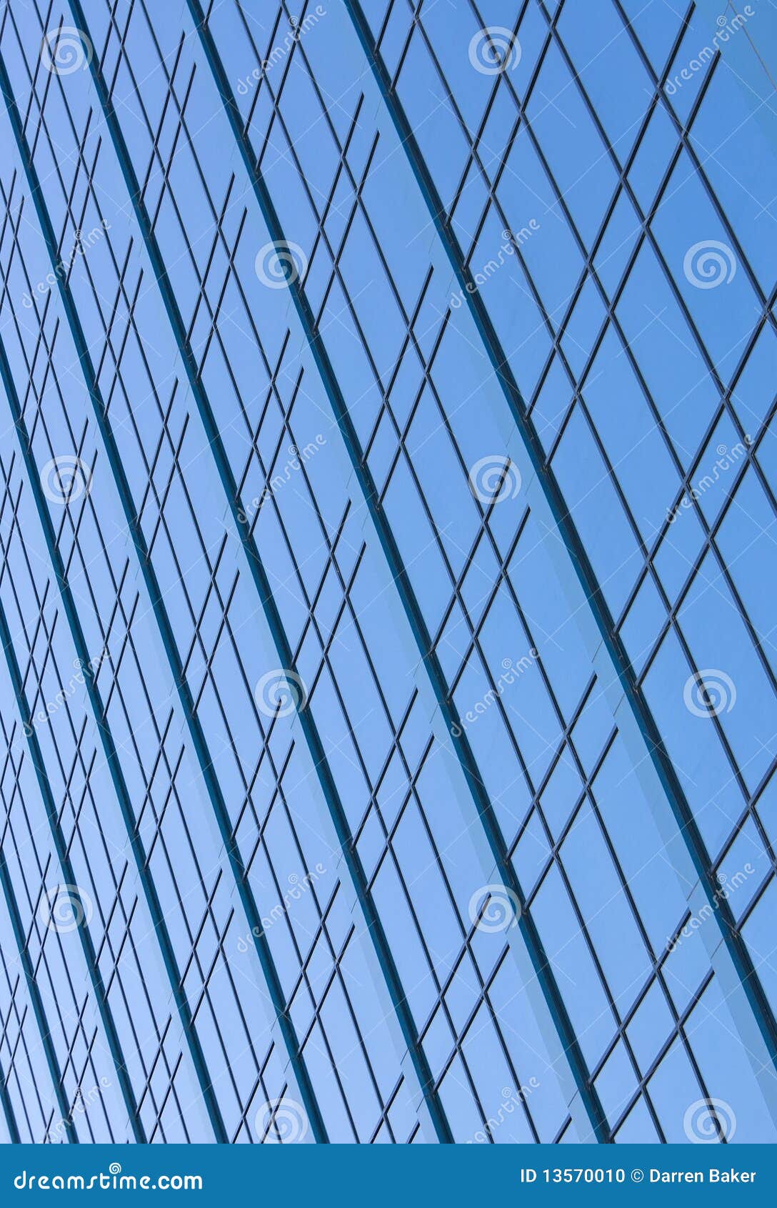 Skyscraper Office Building Facade. Blue Tone Frame Background And Empty ...