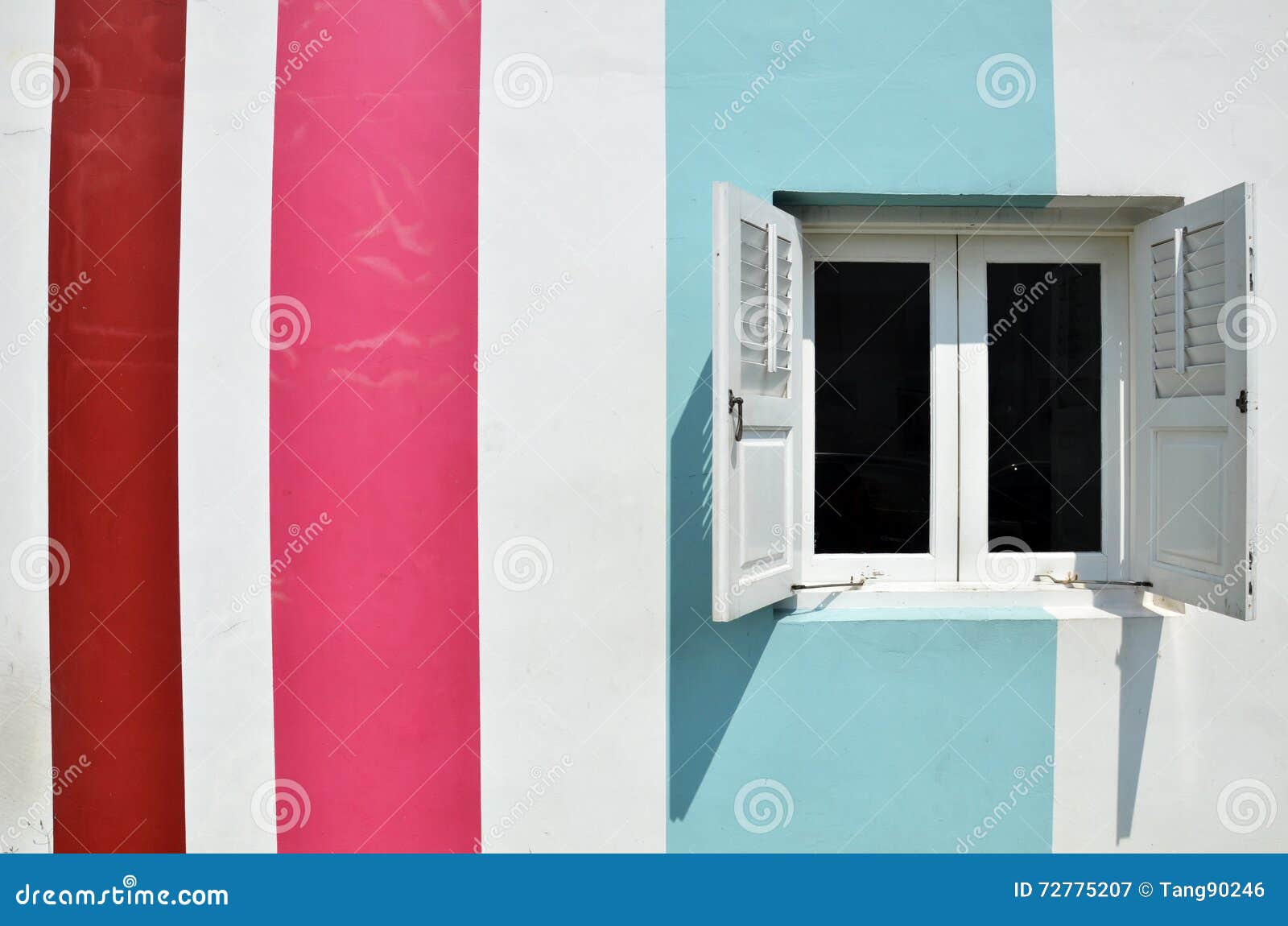 Windows on Multi Color Wall Stock Image - Image of house, architecture ...