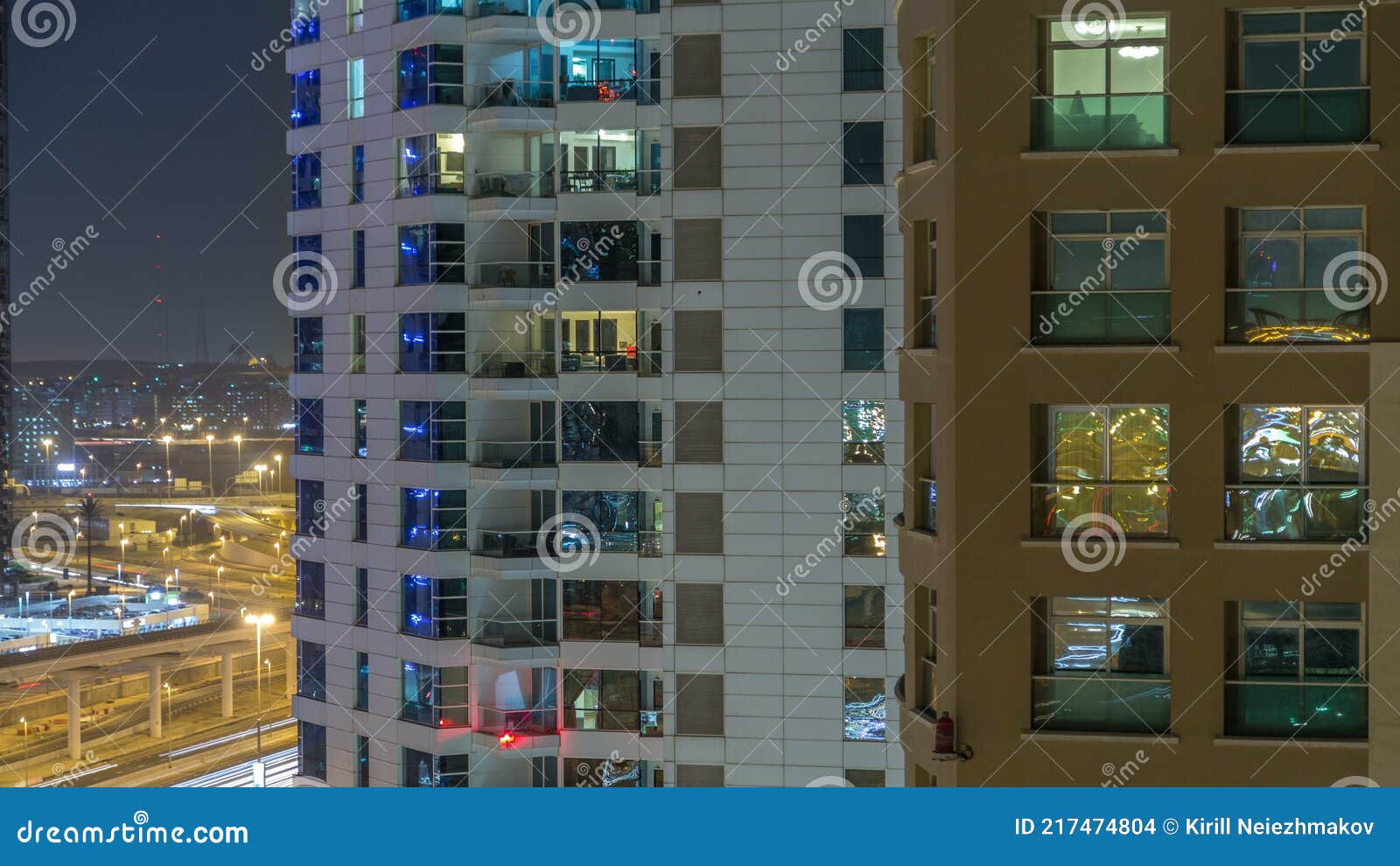 Windows of the Multi-storey Building of Glass and Steel Lighting Inside ...