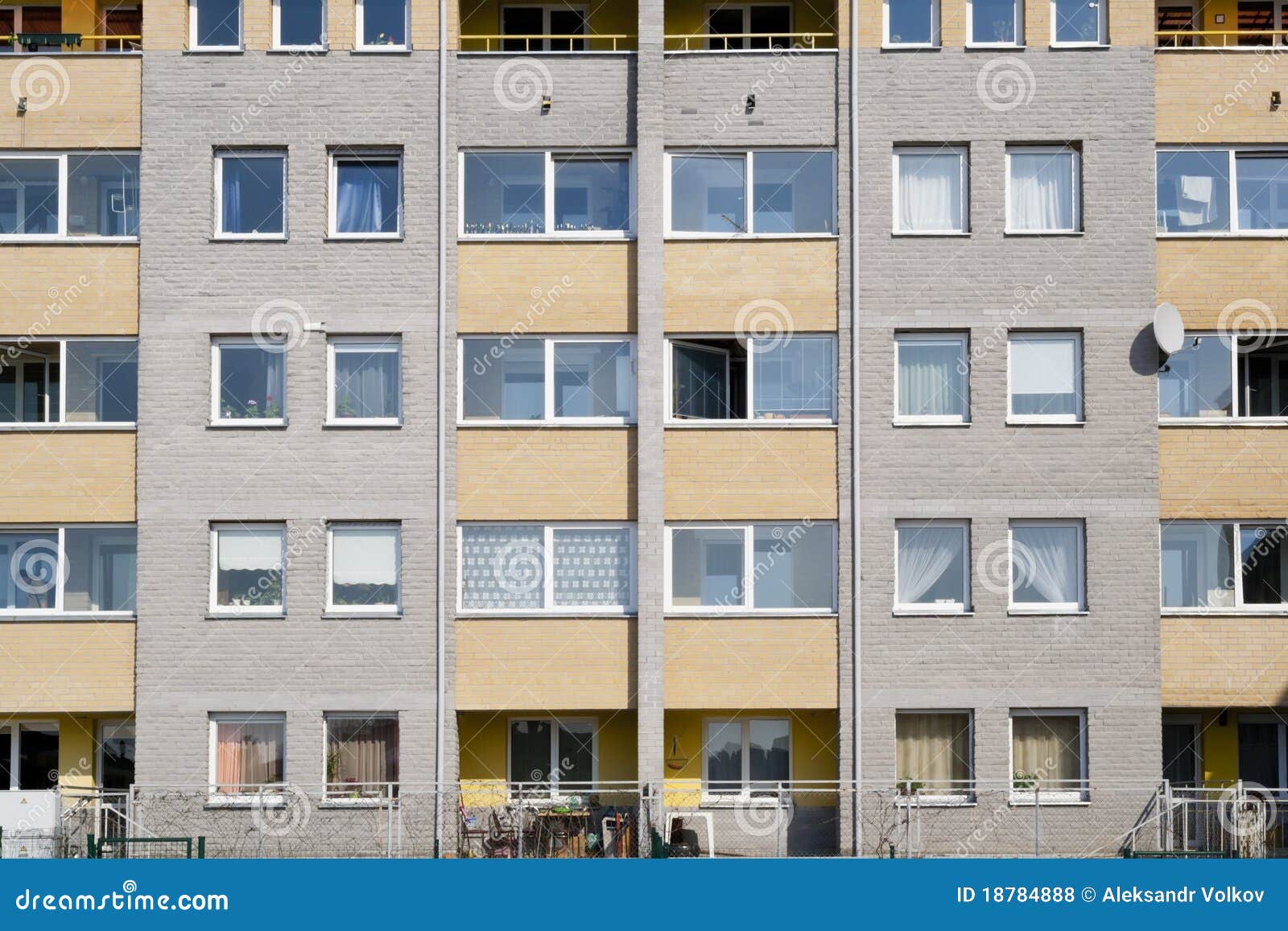 Windows of a Multiroom Apartment House Stock Photo - Image of real ...