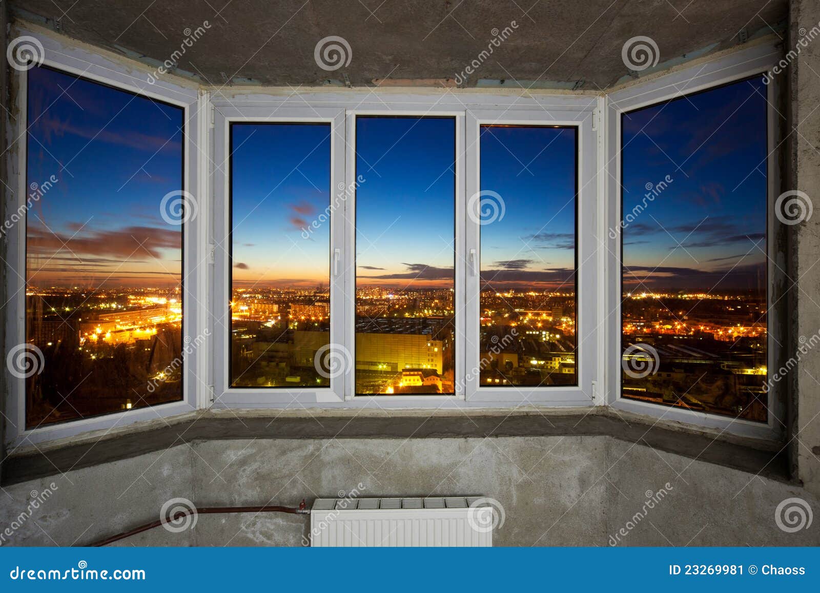 Windows in new apartment stock image. Image of evening - 23269981