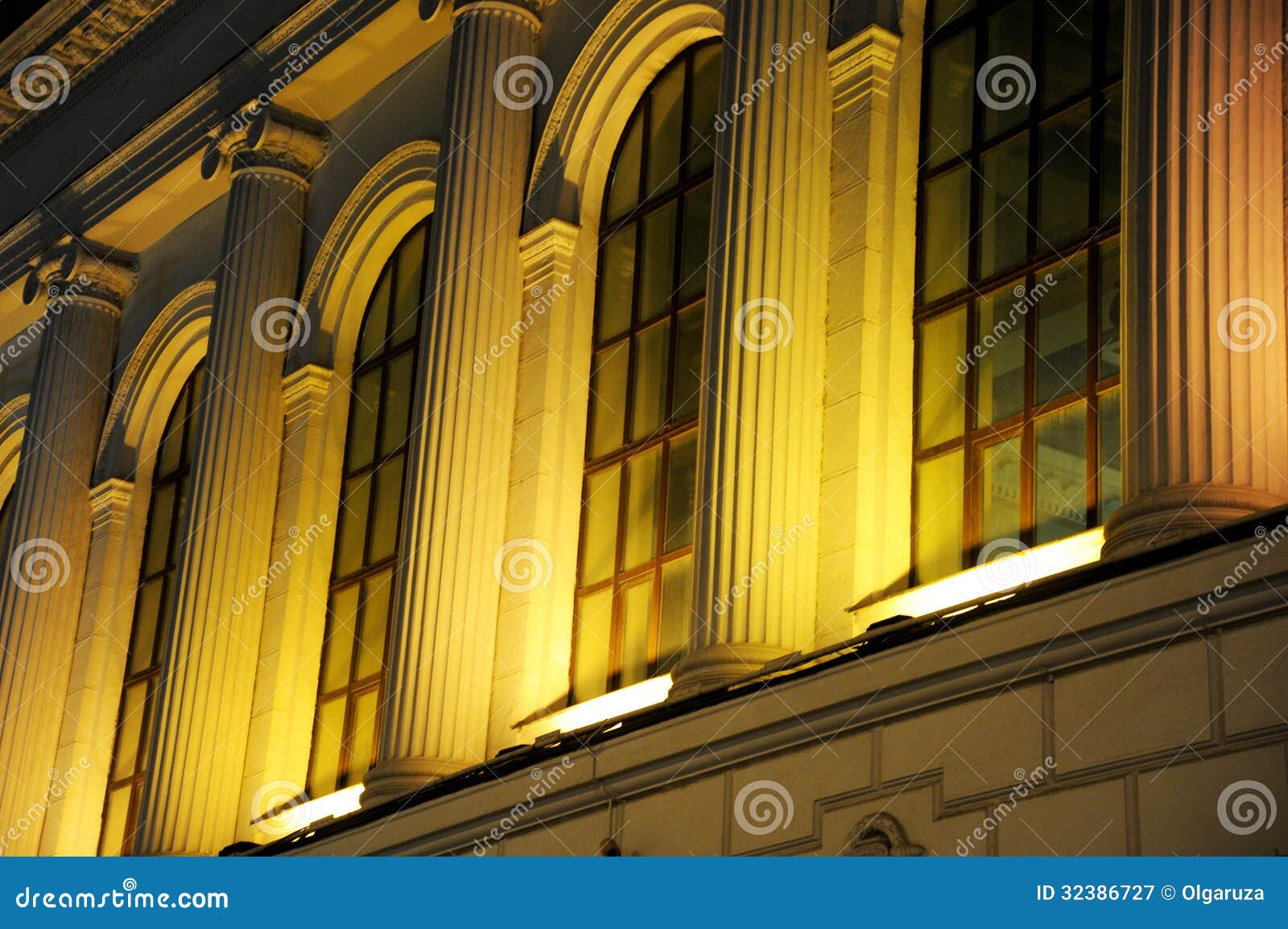 Windows of the Night Kiev Station Stock Image - Image of neoclassicism ...