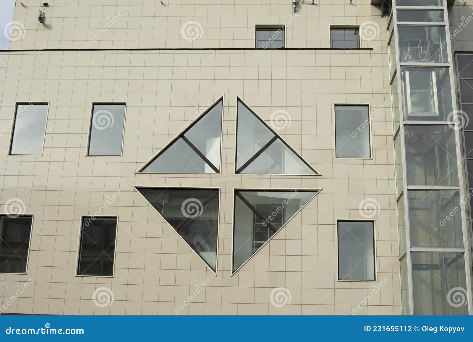 Windows in the Office Building. Facing Panel in Modern Architecture ...