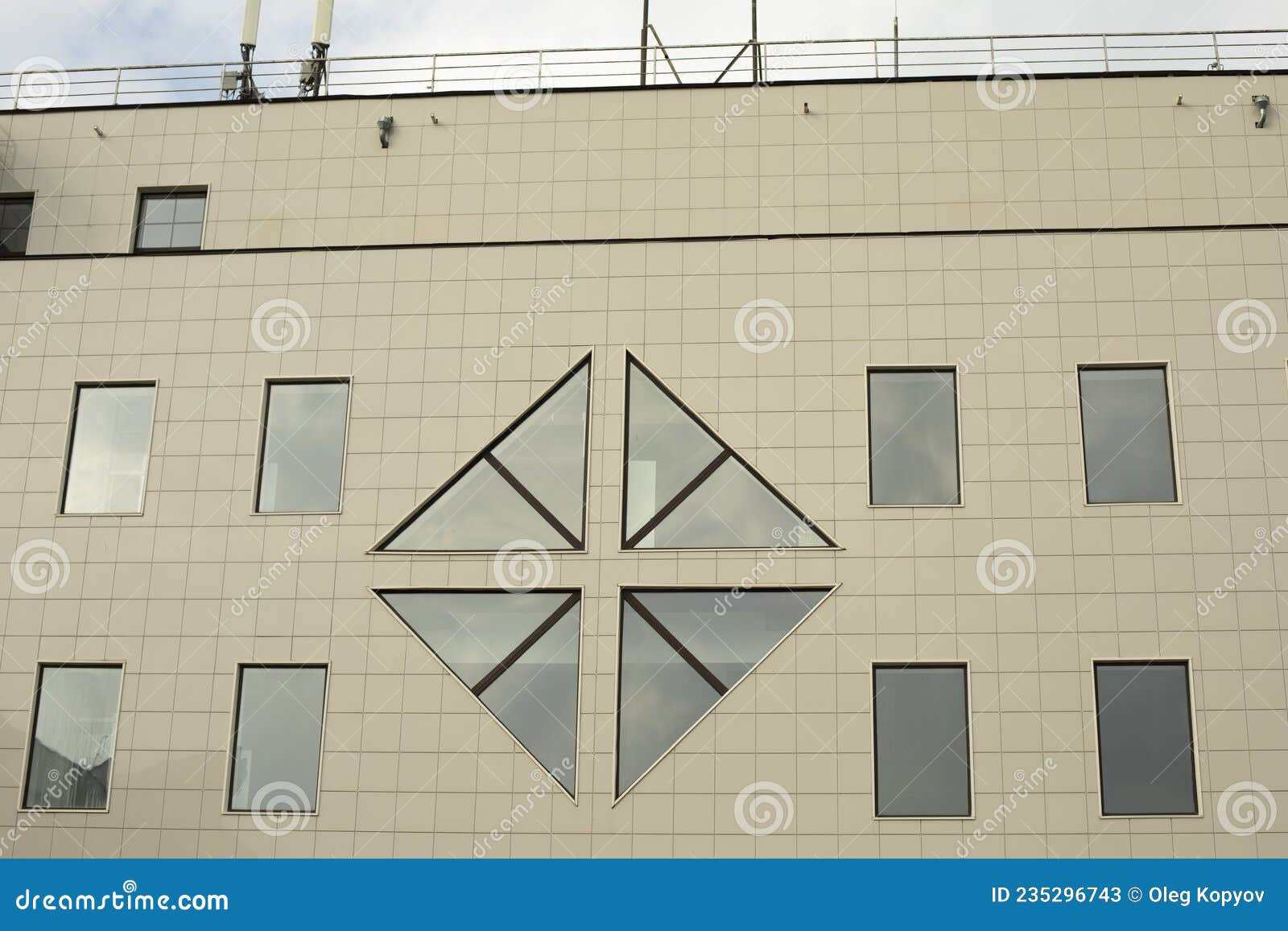 Windows in the Office Building. Facing Panel in Modern Architecture ...