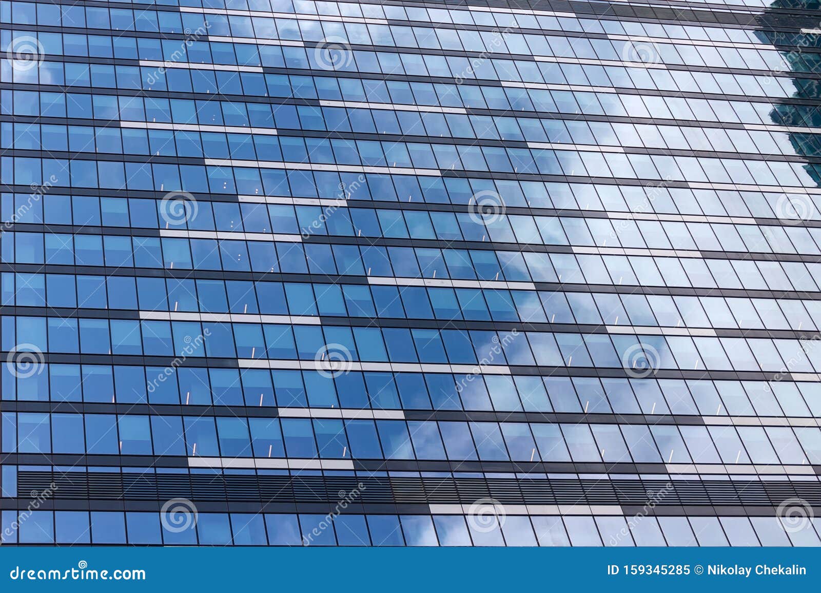 Windows of an Office Building with Reflection of Sky and Clouds Stock ...
