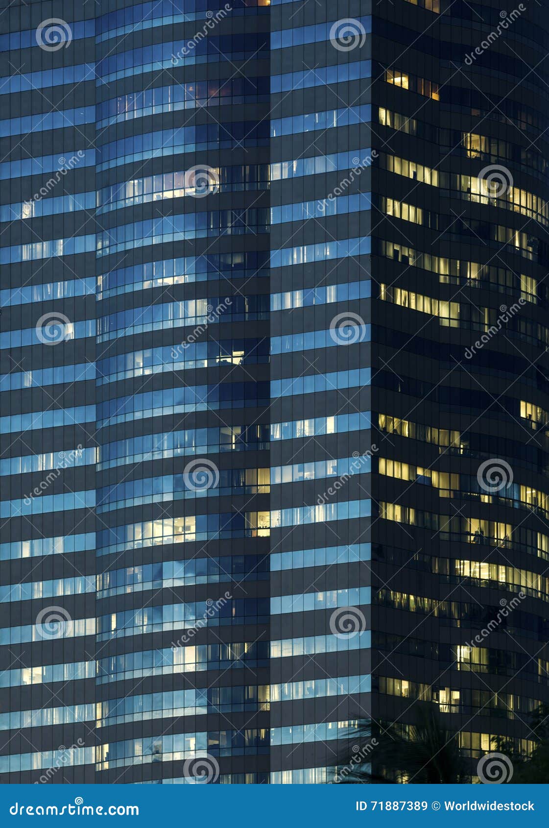 Windows of Office Buildings Illuminated at Night Stock Image - Image of ...