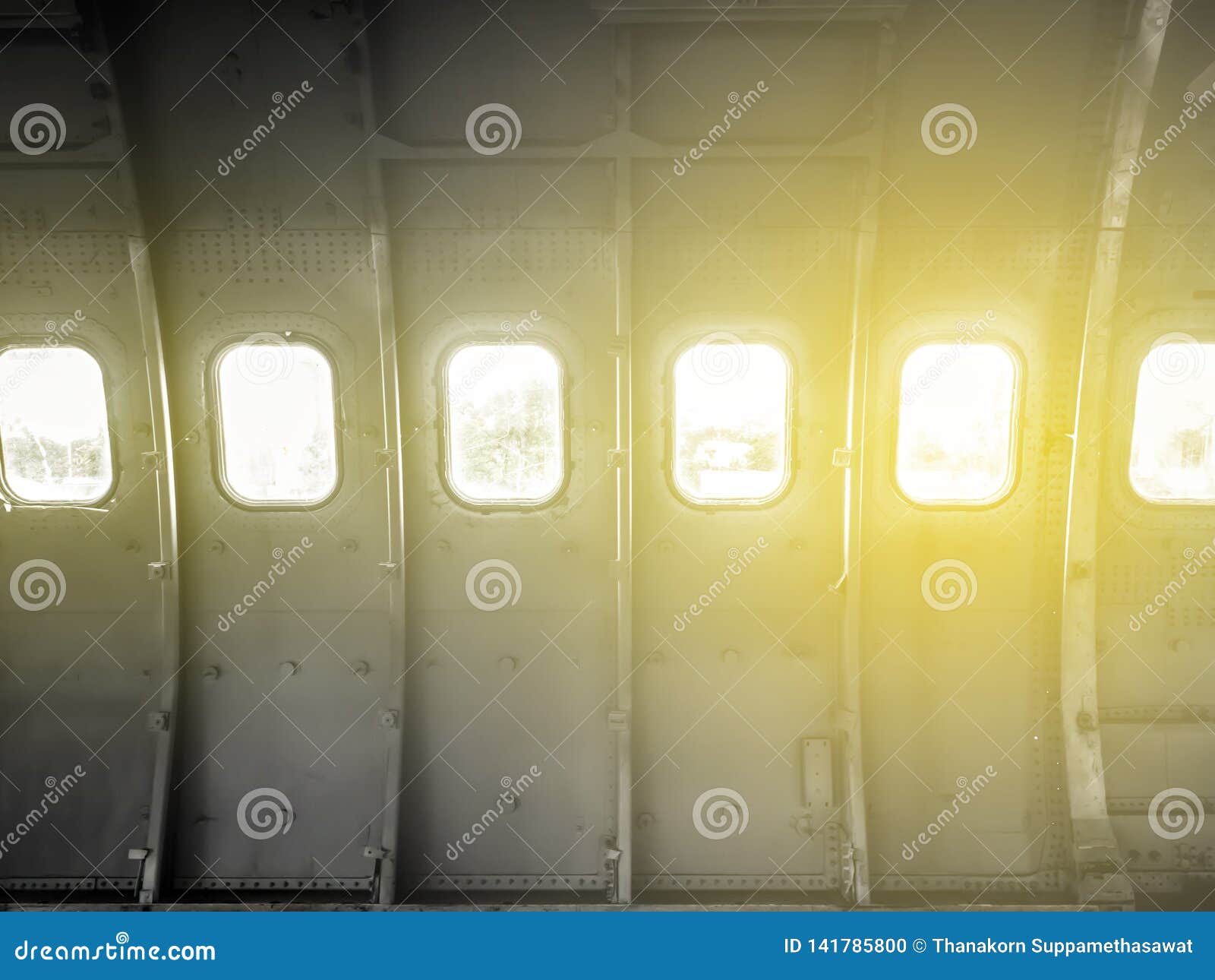 Windows of the Old Airplane. Vintage, Stock Photo - Image of asia ...