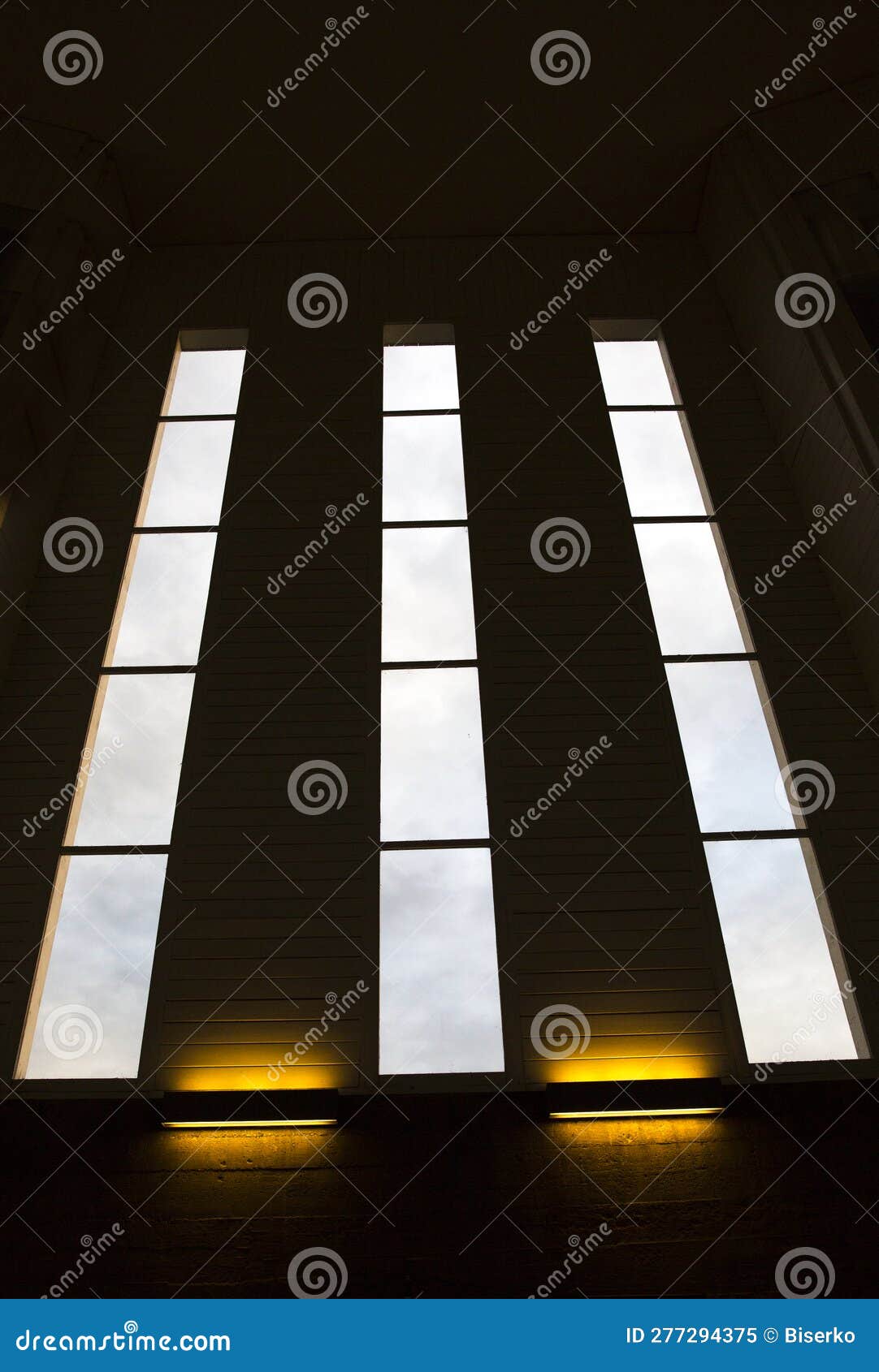 WIndows in the Old Bauhaus Style Building Stock Image - Image of light ...