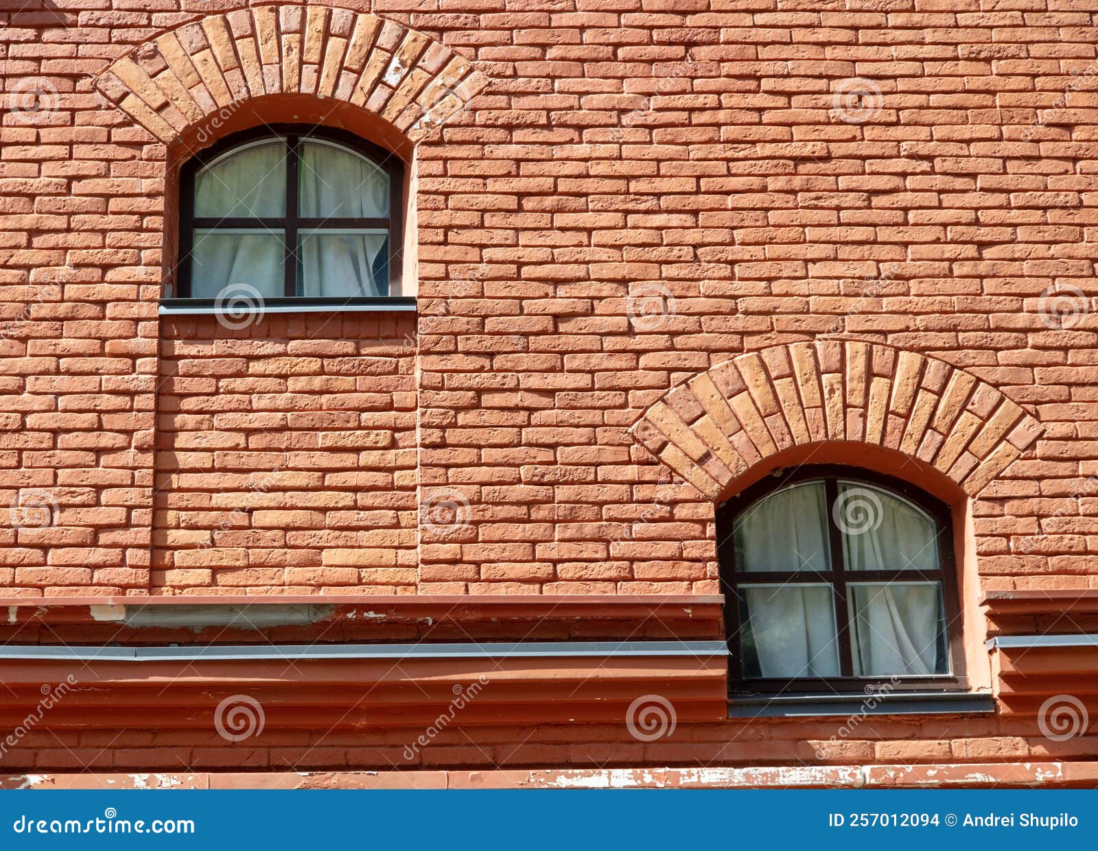 Windows on an Old Brick House. Stock Photo - Image of house, vintage ...