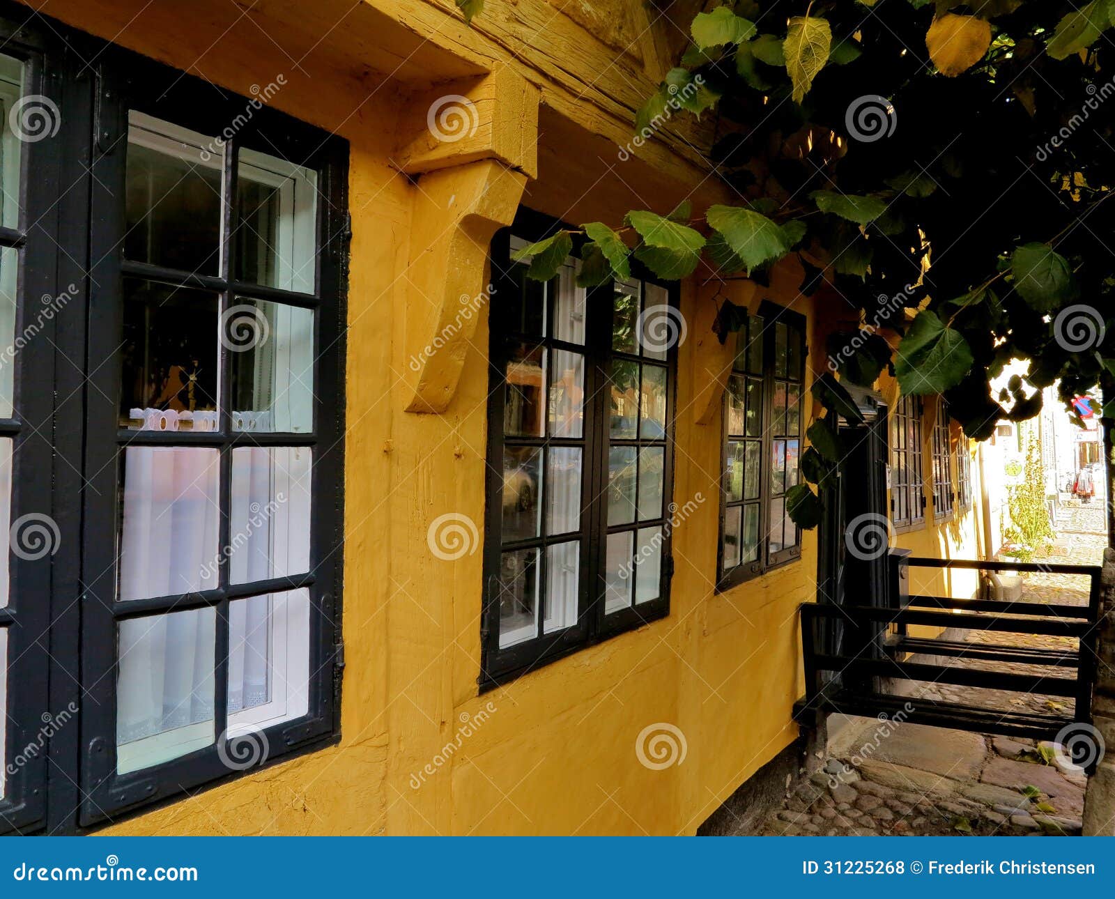 Windows in Old Danish House Stock Photo - Image of historic, tradition ...