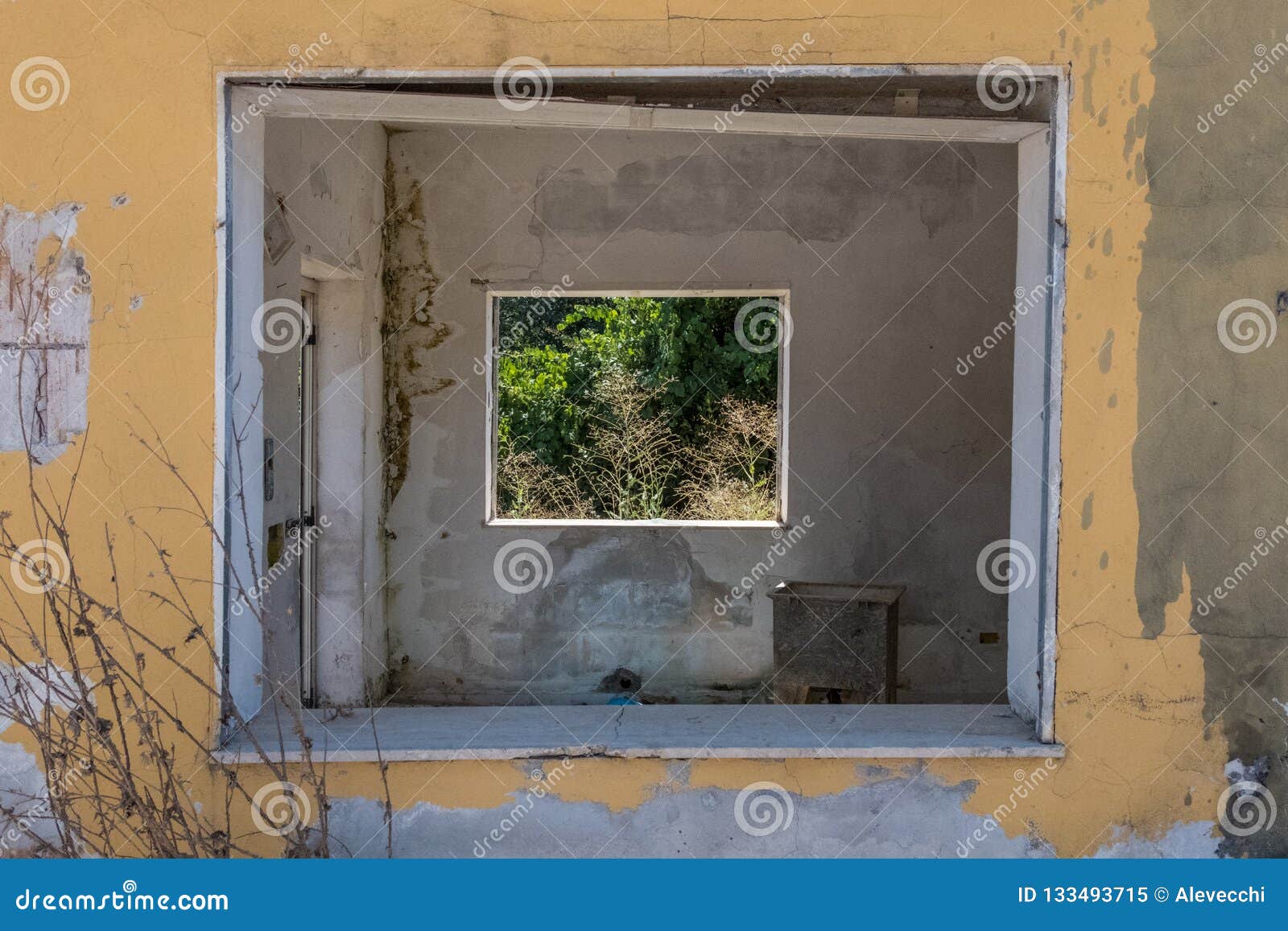 Windows of an Old Decayed Security Cabin Stock Image - Image of ...