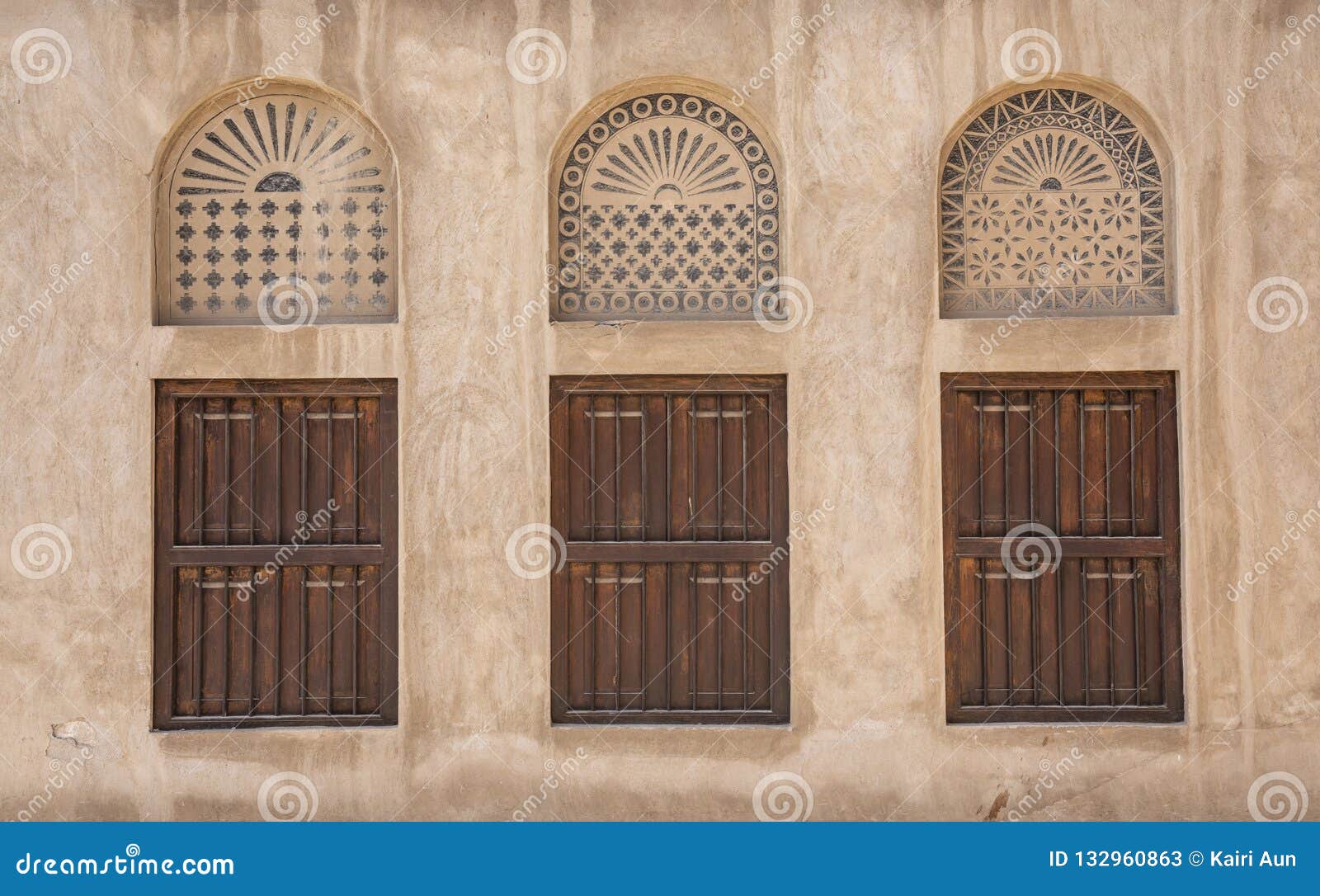 Windows of an Old Emirati House Stock Image - Image of allseef, dubai ...