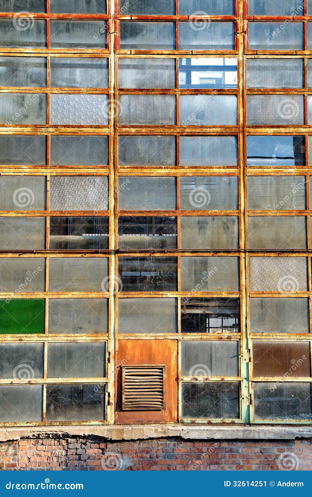 Windows of an old factory stock image. Image of demolished - 32614251