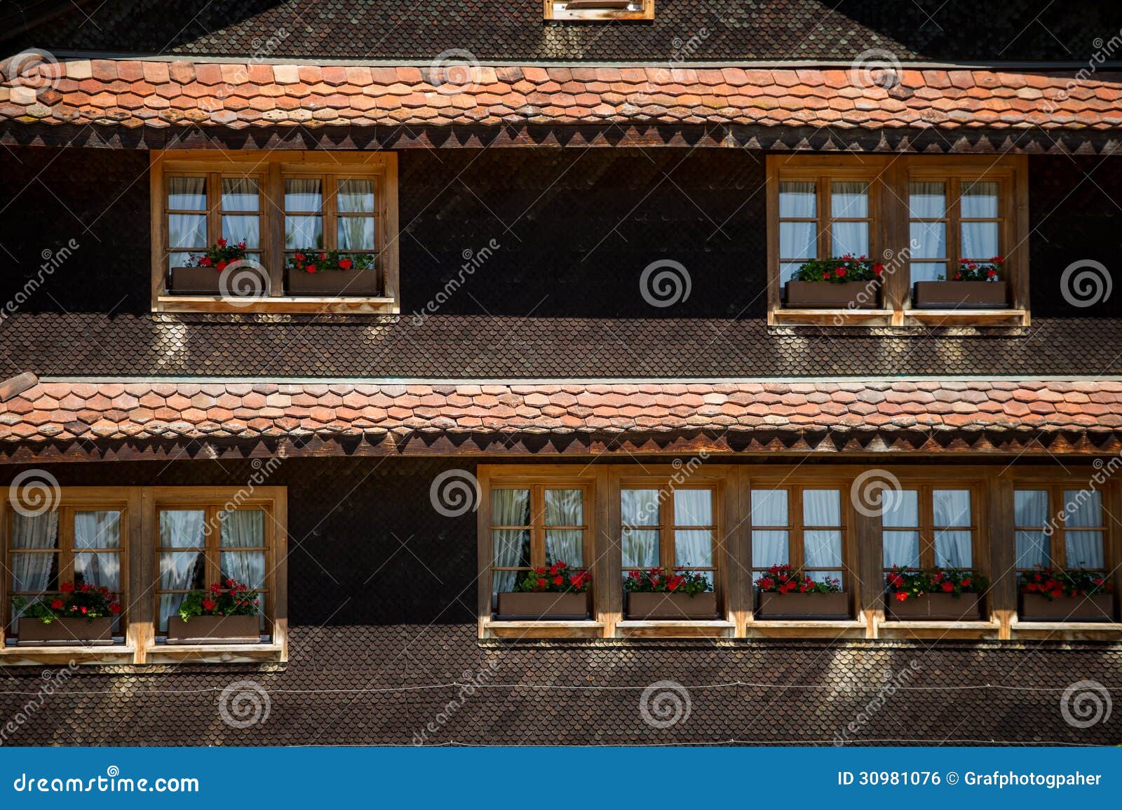 Windows of the old house stock photo. Image of landscape - 30981076