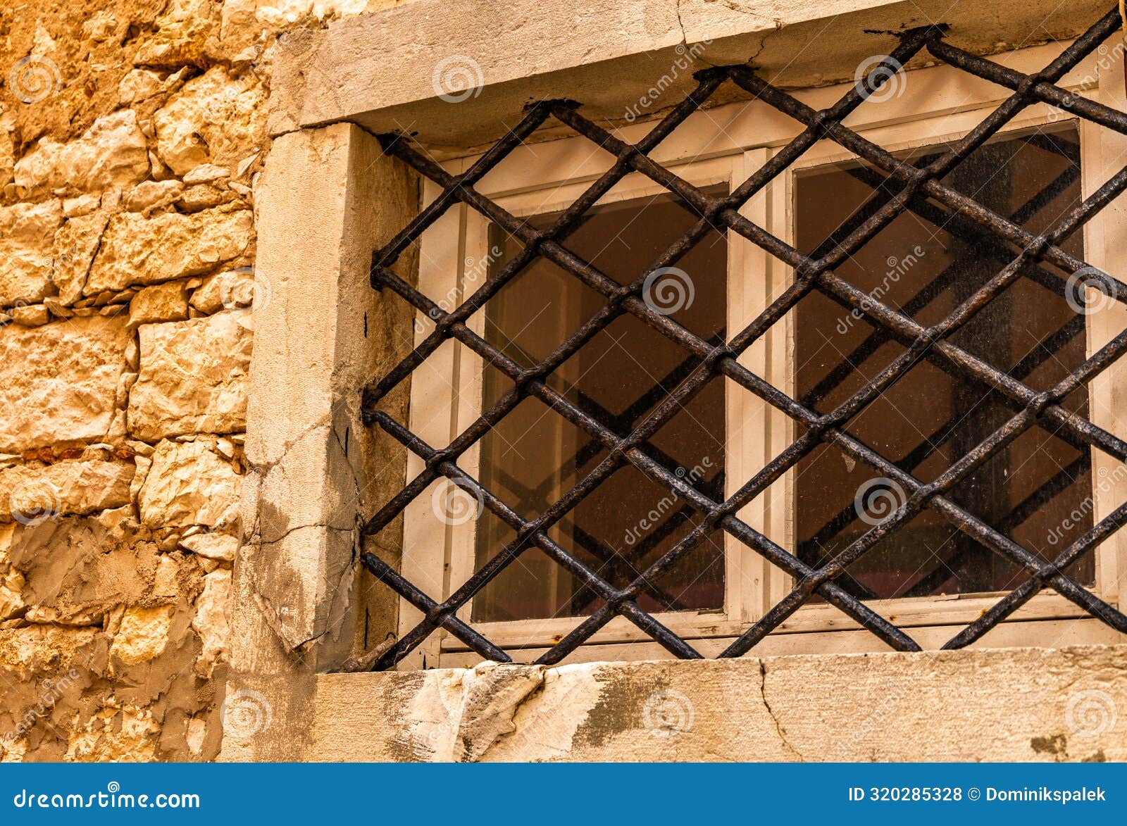 Windows in an Old Medieval Prison Building Stock Photo - Image of ...
