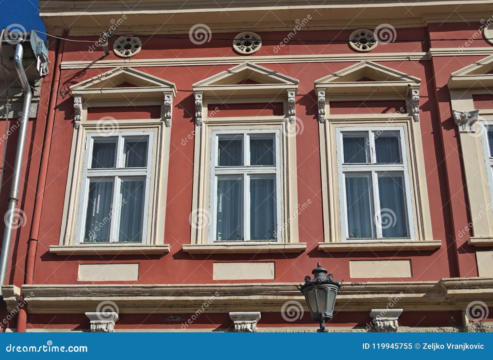 Windows on an Old Restored 19th Century Building Stock Image - Image of ...