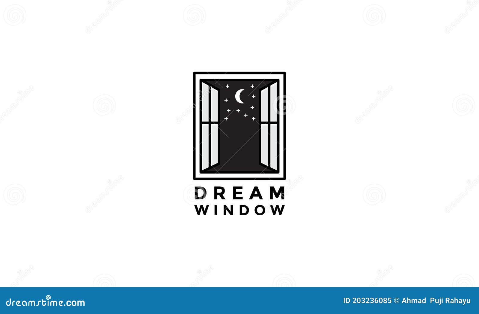 Windows Open Night with Star and Moon Logo Vector Icon Design ...