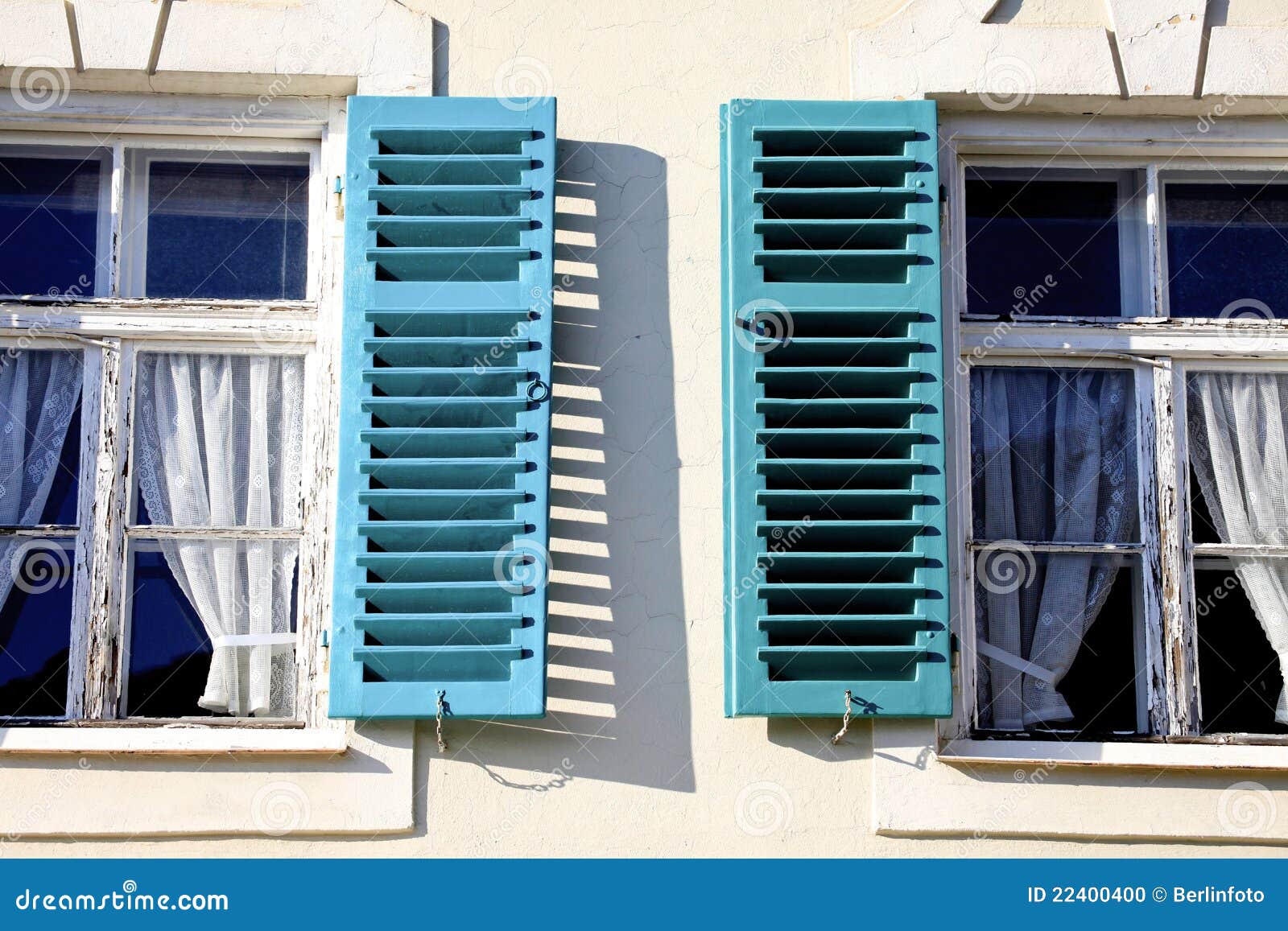 Windows with open shutters stock photo. Image of residence - 22400400
