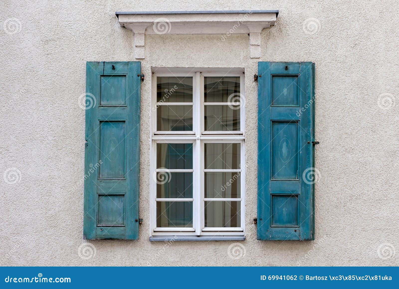 Windows with Open Shutters. Stock Photo - Image of style, background ...