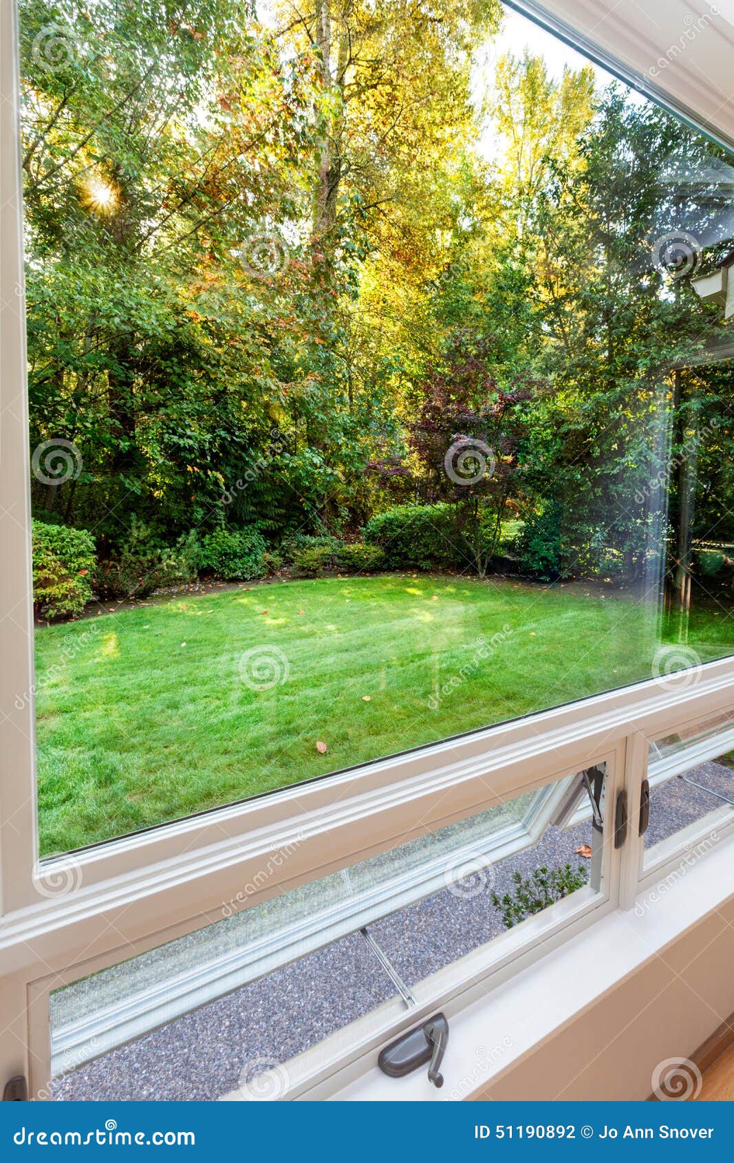 Windows Open To Fall Breezes Stock Photo - Image of fall, reflection ...