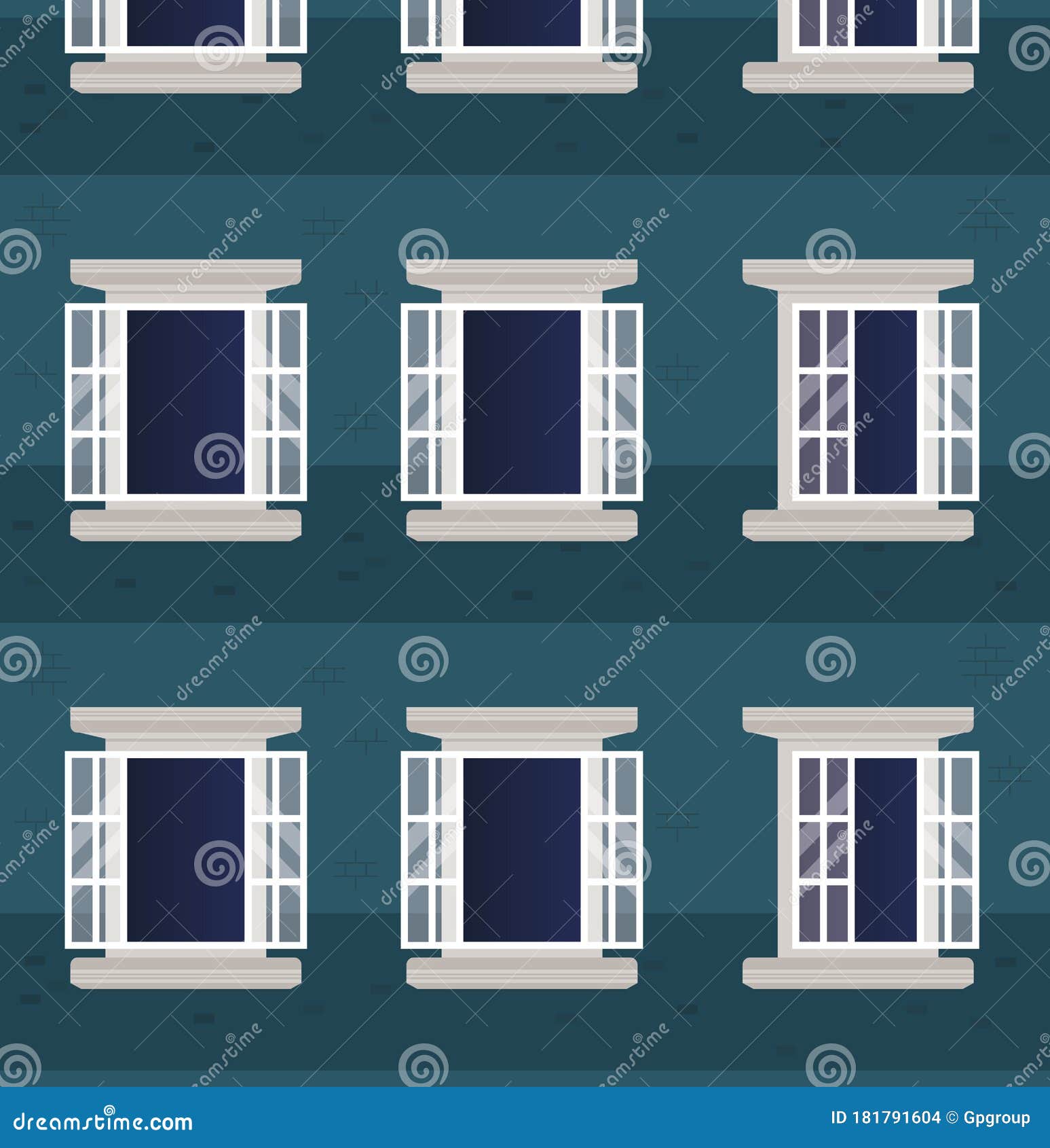 Windows Outside Blue Building Vector Design Stock Vector - Illustration ...