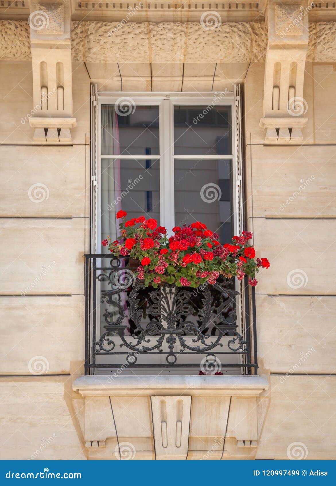 Windows in Paris stock image. Image of europe, balcony - 120997499