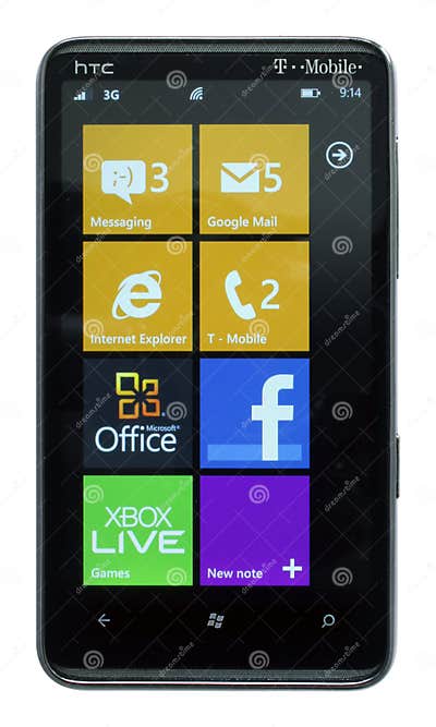 Windows Phone 7.5 Mango editorial stock photo. Image of live - 21989018