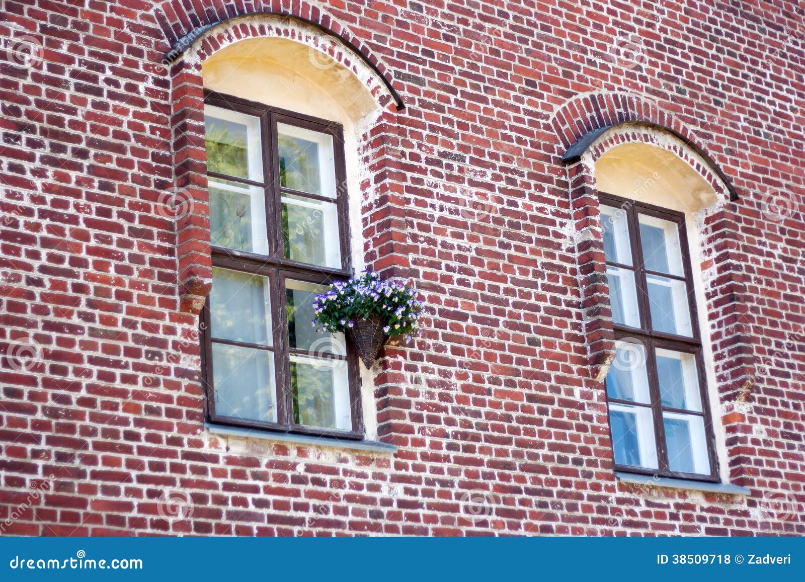 Windows in a Red Brick Wall Stock Photo - Image of wall, texture: 38509718