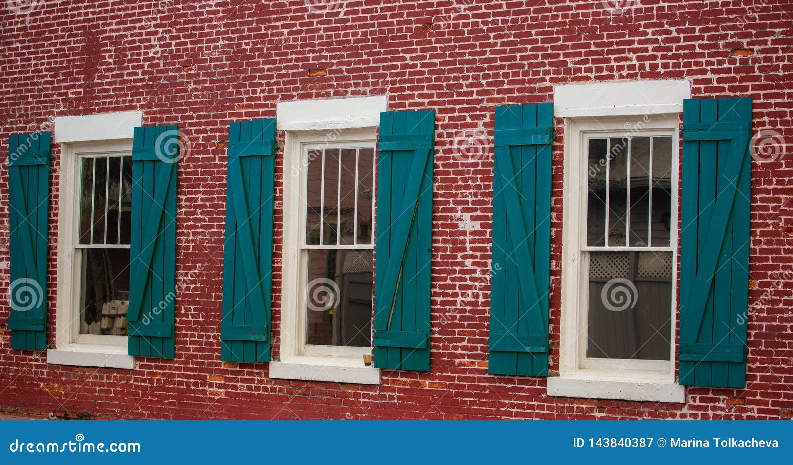 Windows on the Red Brick Wall Stock Image - Image of bright, concept ...