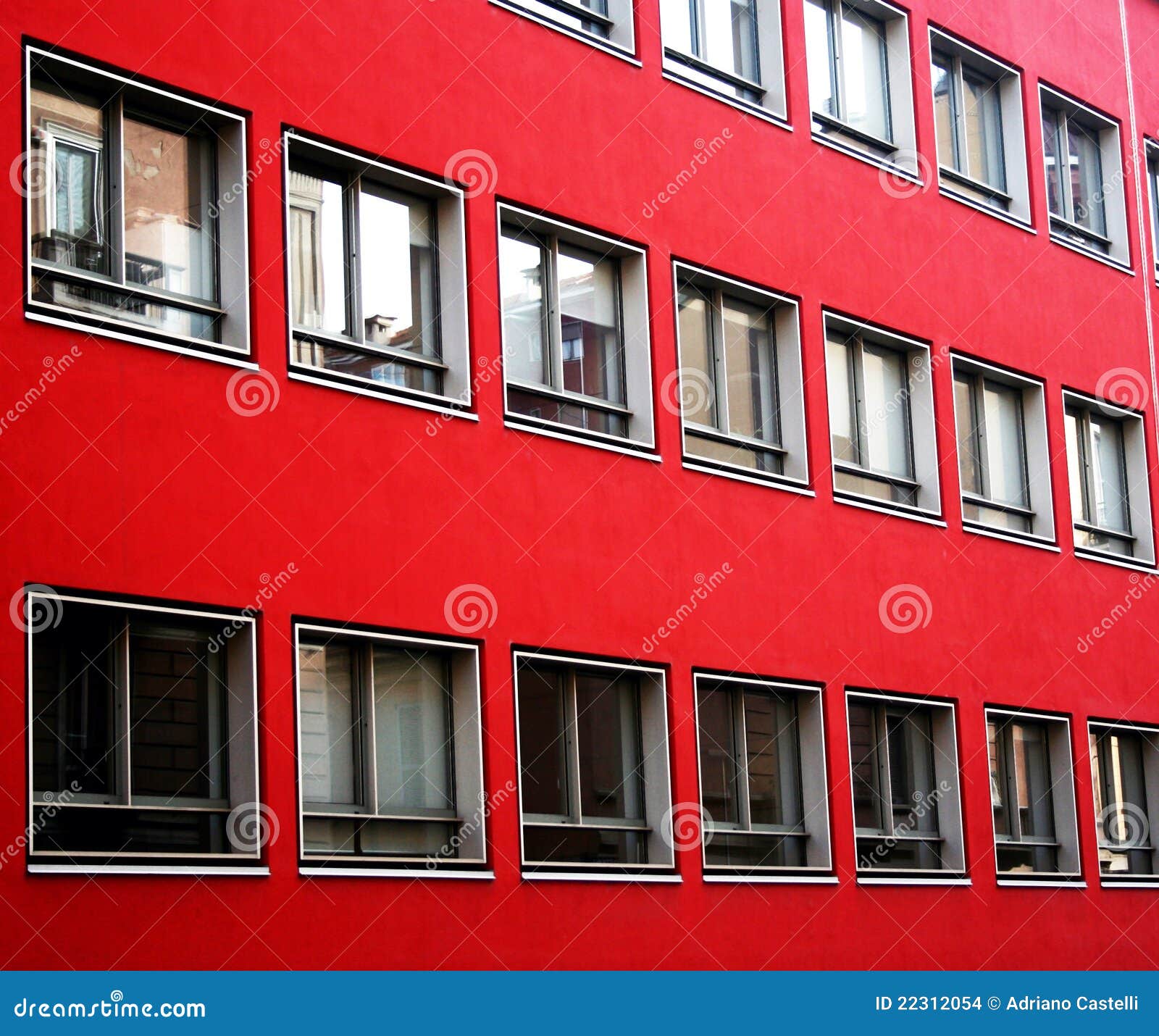 Windows on red facade stock photo. Image of window, background - 22312054