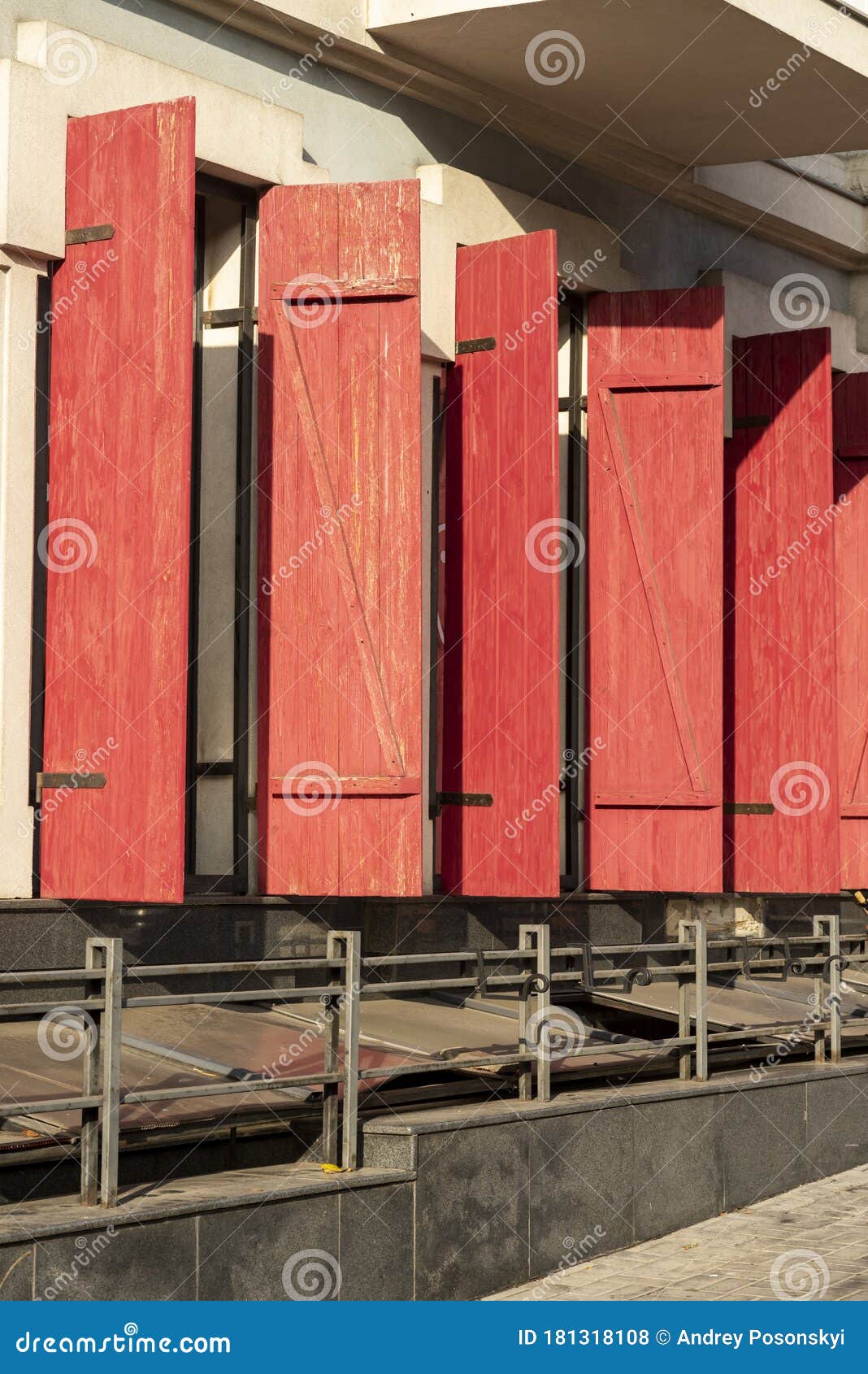 Vertical Shutters on the Street Stock Photo - Image of window ...