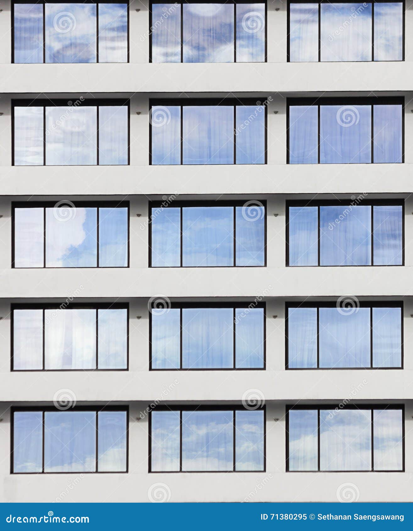 Windows Reflect the Sky in Sunny Day Stock Image - Image of reflection ...
