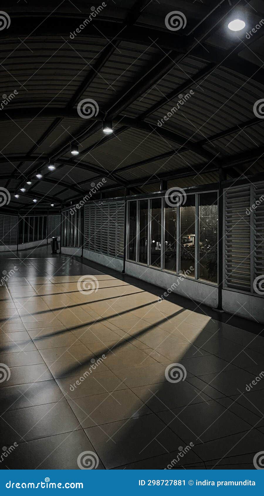 Windows Reflection at the Empty Hallway Stock Image - Image of ...