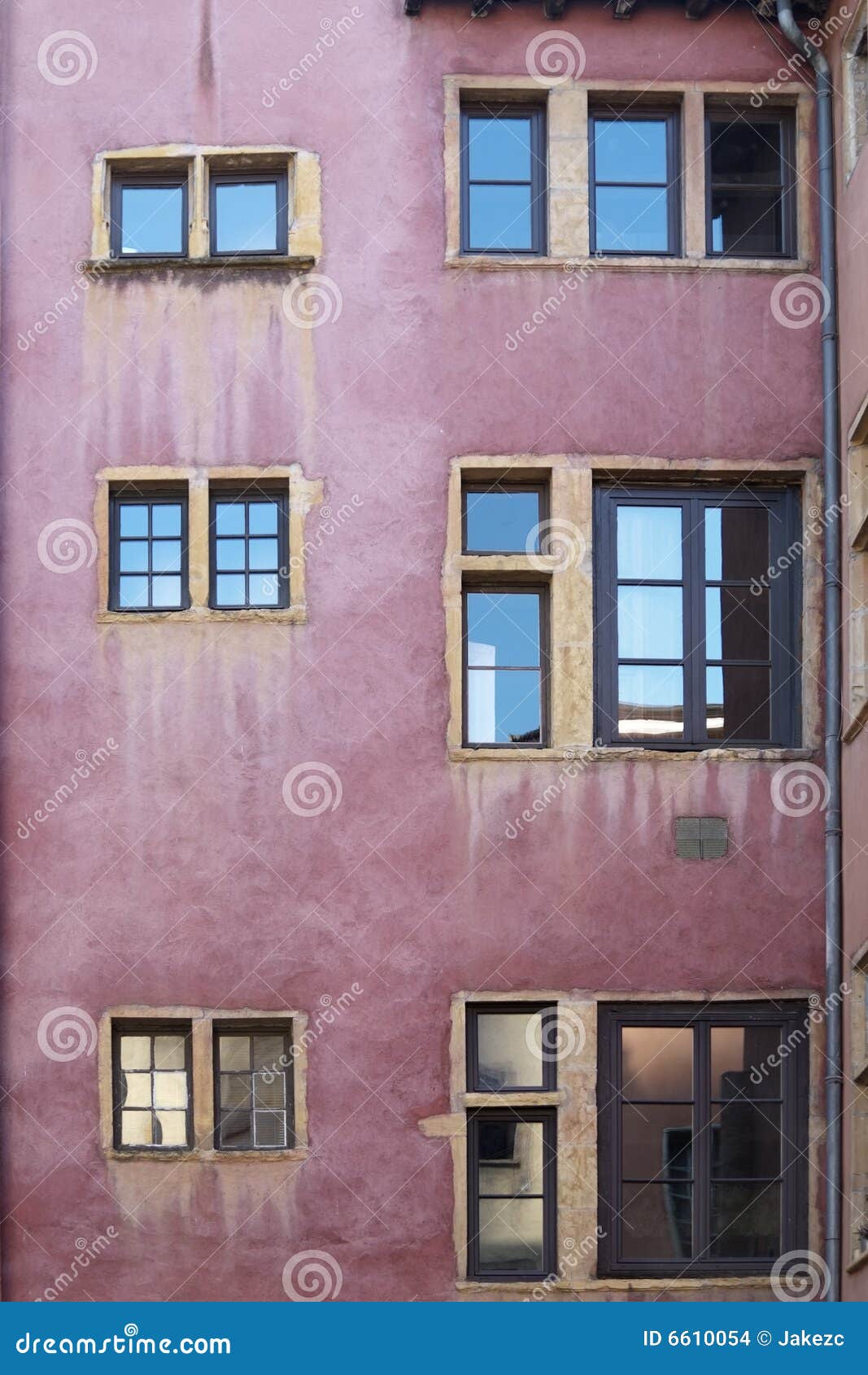 Windows Reflection On Purple Wall Stock Photo - Image of composition ...