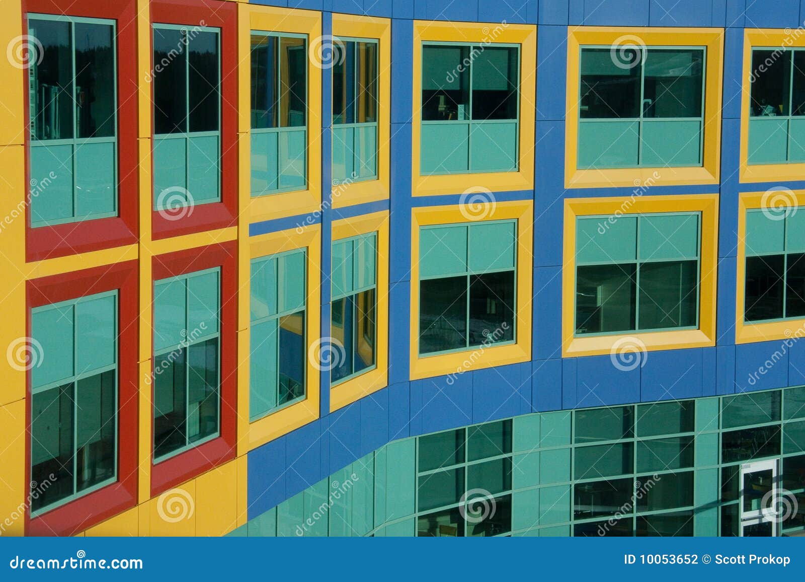 Windows Resemble Colorful Building Blocks Stock Photo - Image of glass ...