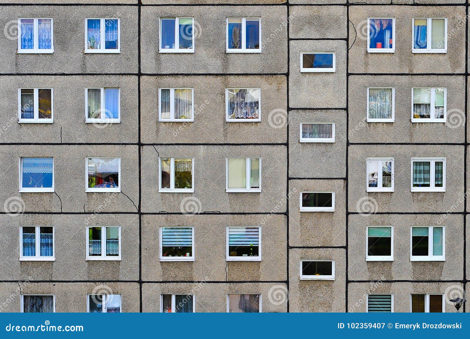 Windows in a Residential Block Editorial Photography - Image of ...