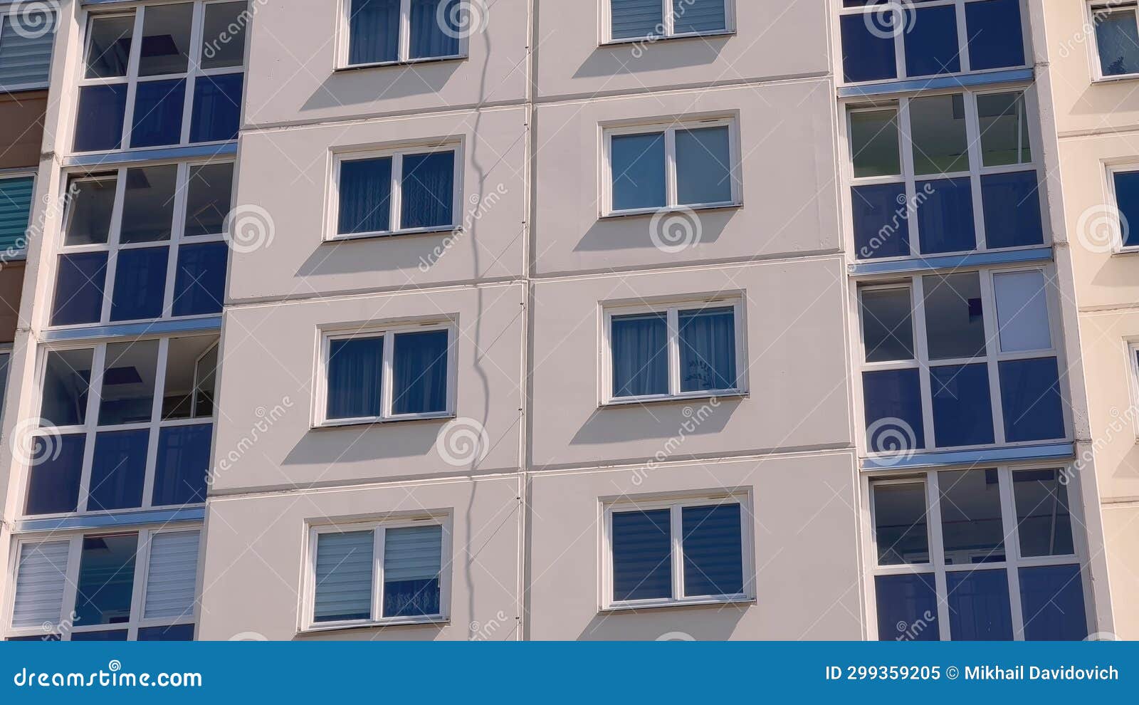 The Windows of a Residential High-rise Building. Stock Image - Image of ...