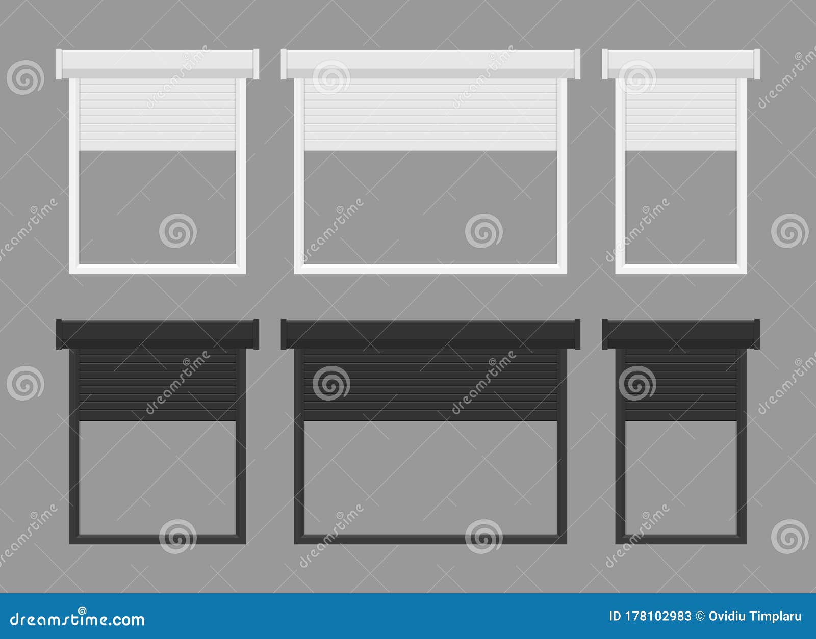 Windows Roller Shutters Vector Illustration Stock Vector - Illustration ...