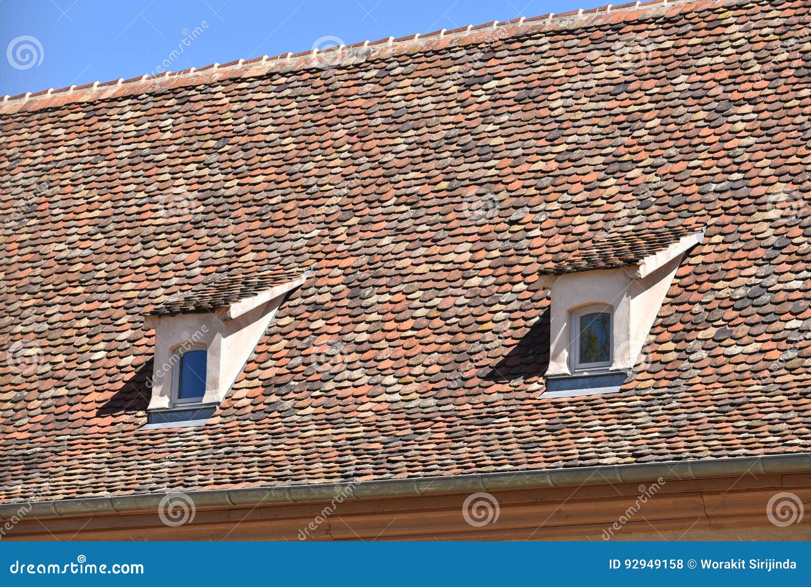 Windows on Roof stock photo. Image of design, tile, attic - 92949158