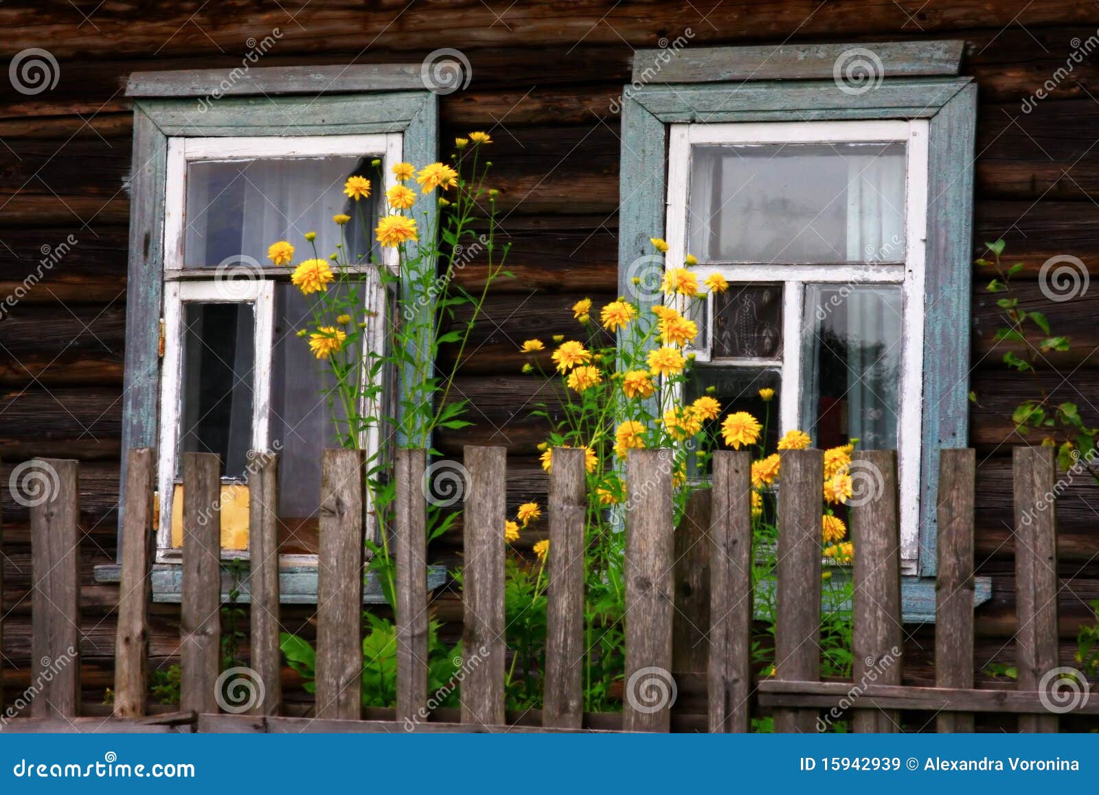 The windows of rural house stock image. Image of wall - 15942939