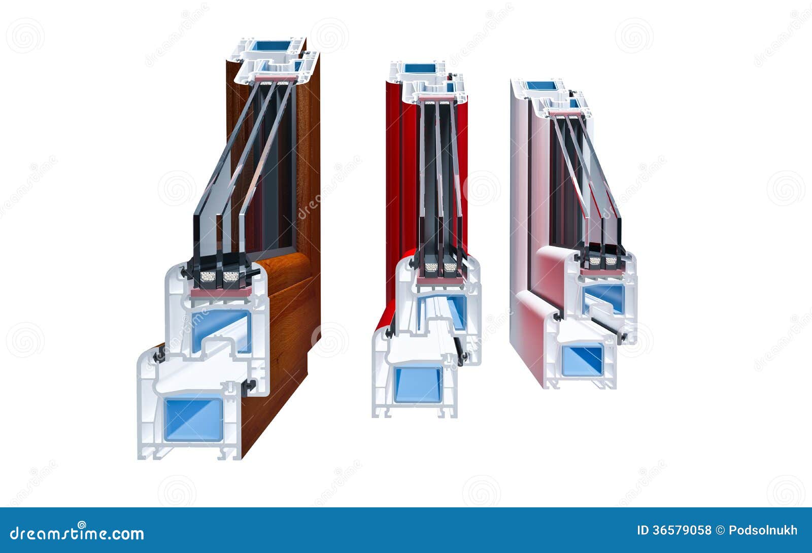 Pvc Profile Windows With Triple Glazing Royalty-Free Stock Image ...