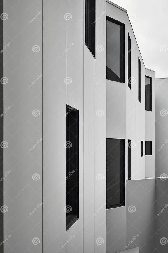 Windows and Shadows on Smooth Walls of the Building. Stock Illustration ...