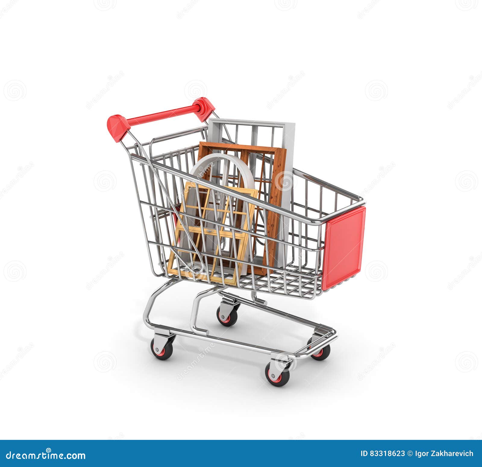 The Windows in the Shopping Cart. Stock Illustration - Illustration of ...