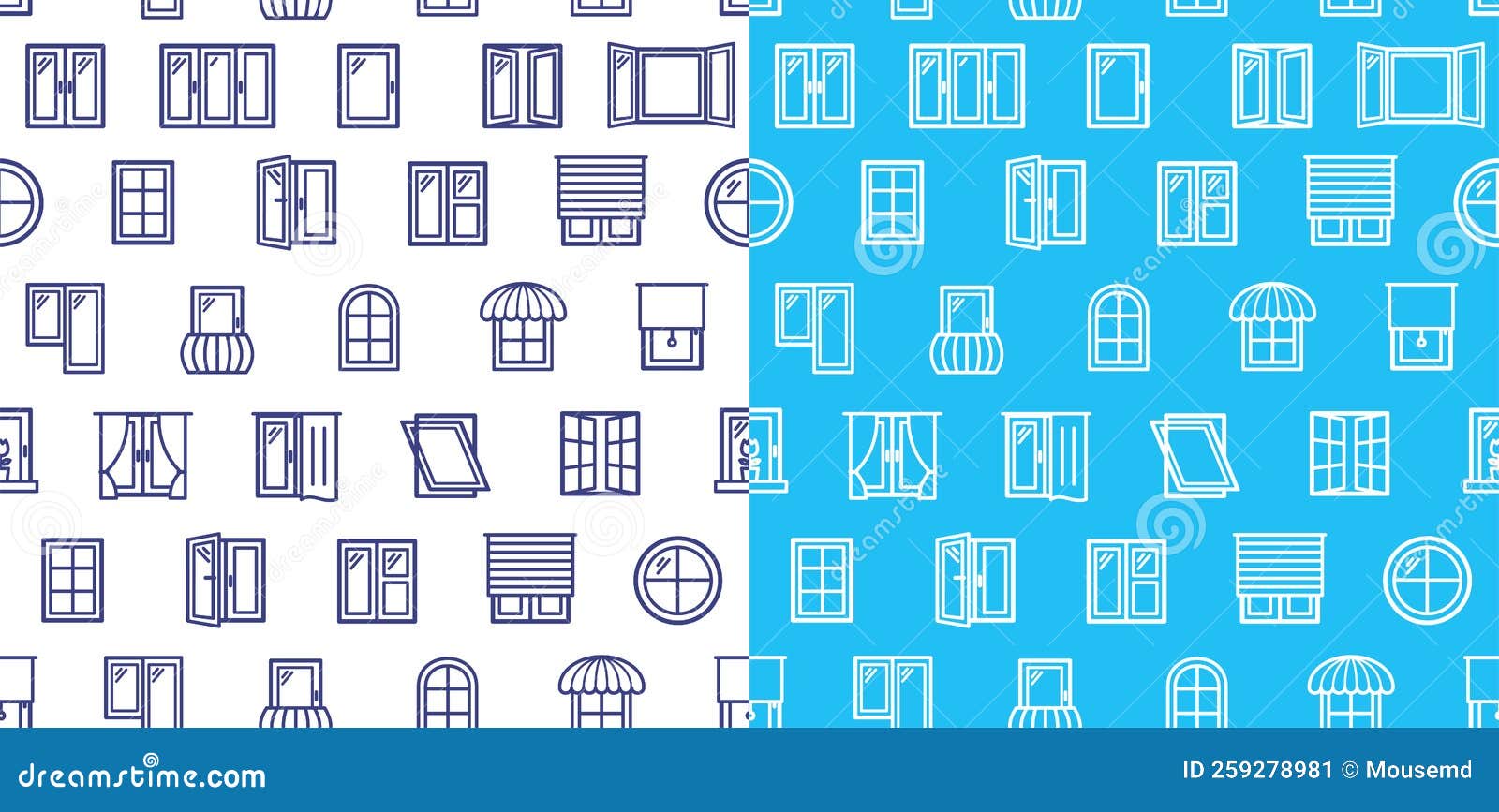 Windows Signs Seamless Pattern Background Set. Vector Stock ...