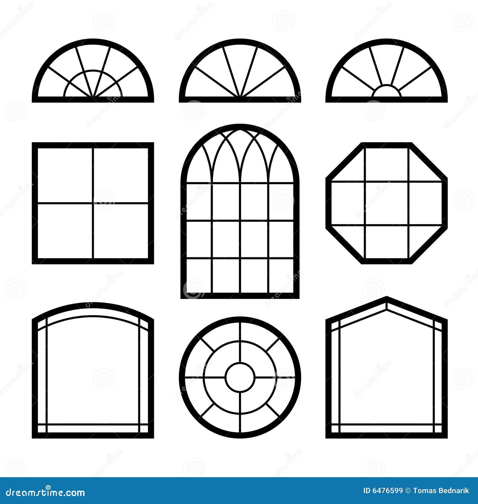 Windows silhouettes stock vector. Illustration of collection - 6476599