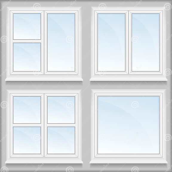 Windows with sills stock vector. Illustration of design - 25810107