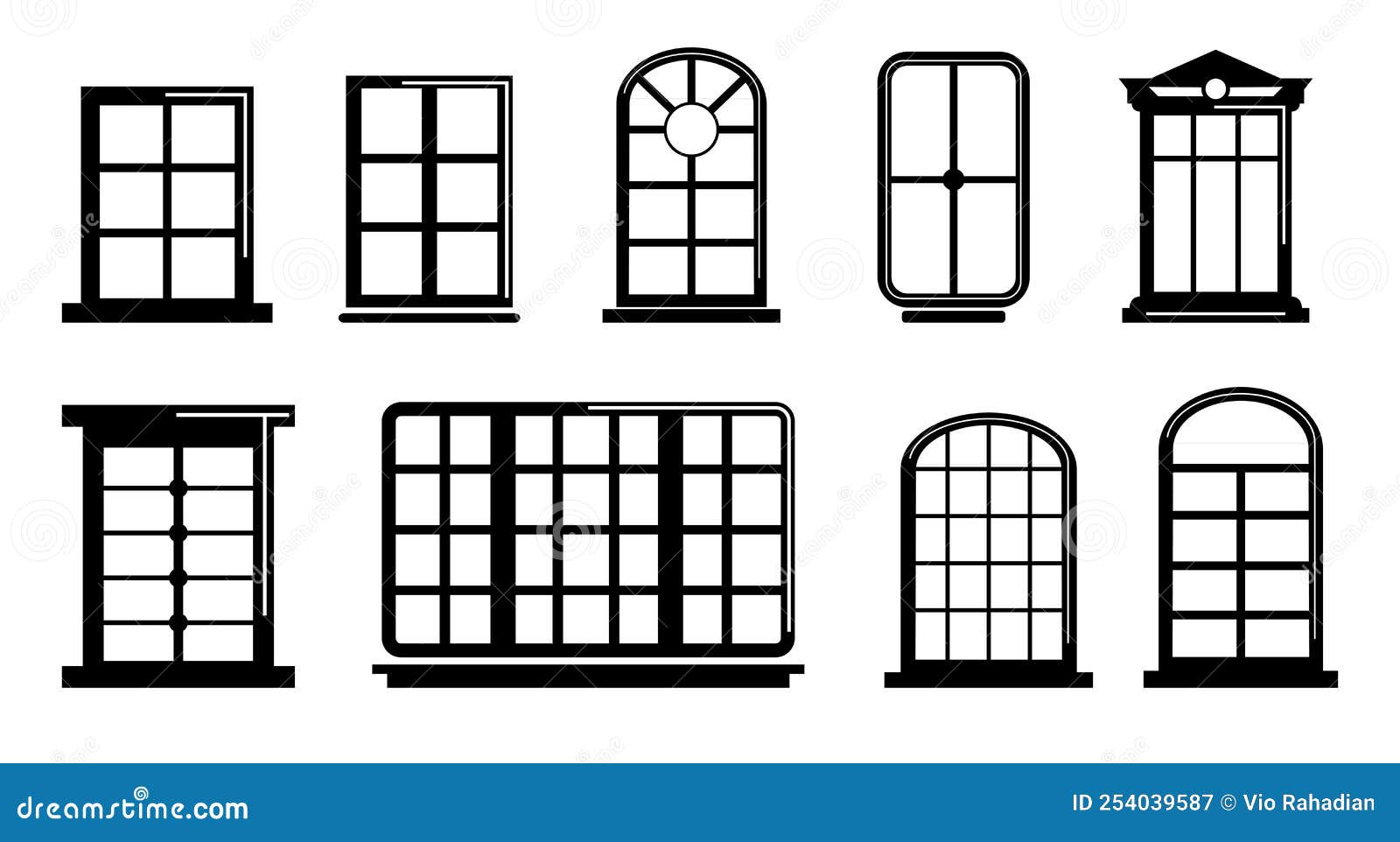 Window Icon Set Symbol In Outline Flat Style. Windows Outline ...